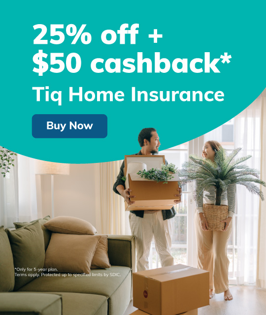 Tiq Home Insurance promo: 25% off